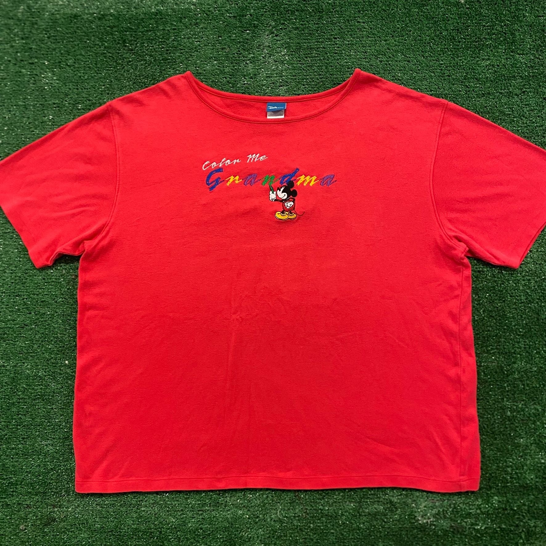 Vintage Y2K Mickey Mouse Grandma Quote Essential Disney Tee – Agent Thrift